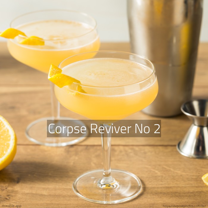 Recipe: Corpse Reviver No 2, Cocktails & Drinks | mixable.app
